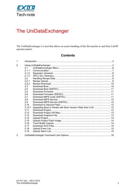 The Unidataexchanger - Exor International Spa