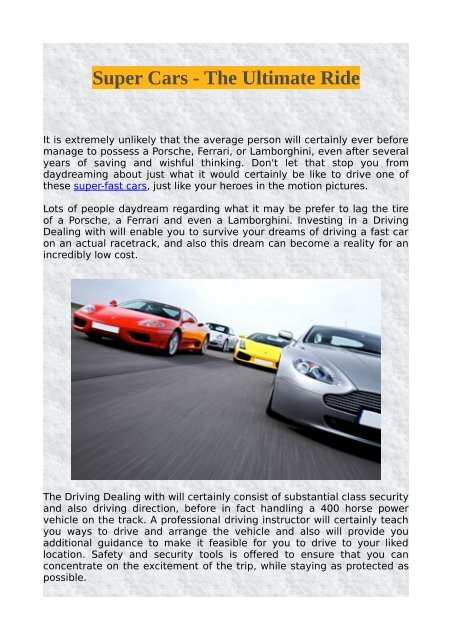 Super Cars - The Ultimate Ride