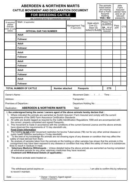 Download Movement Document for Breeding Cattle - ANM Group