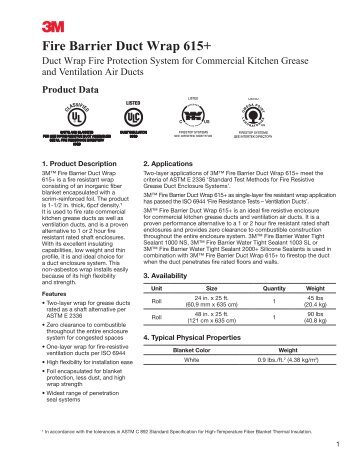 3M™ Fire Barrier Duct Wrap 615+