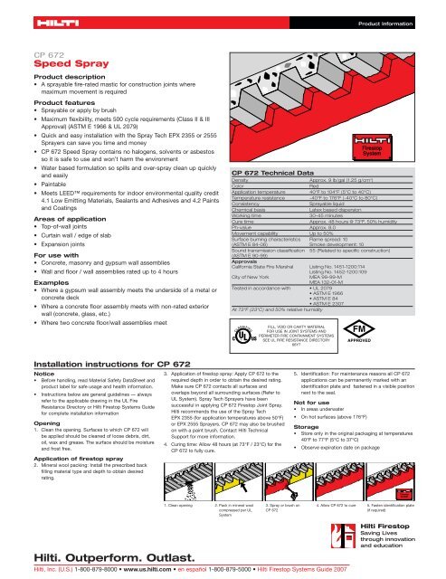 Hilti CP672 Speed Spray - DeVere Insulation