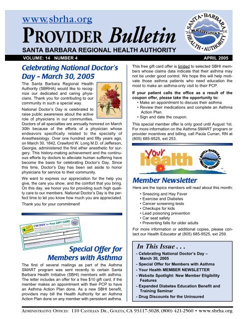 PROVIDER Bulletin - CenCal Health