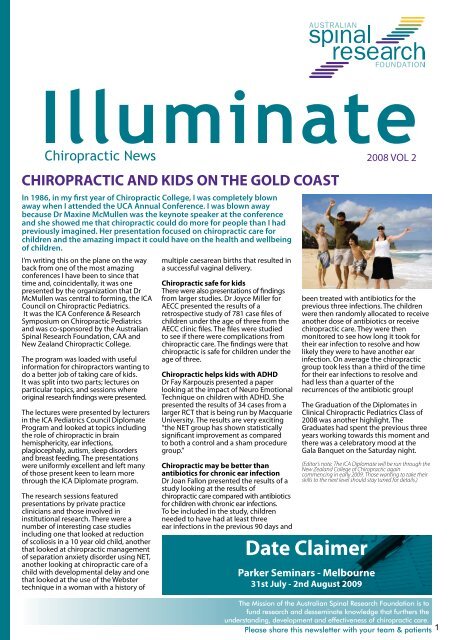 Date Claimer - Australian Spinal Research Foundation