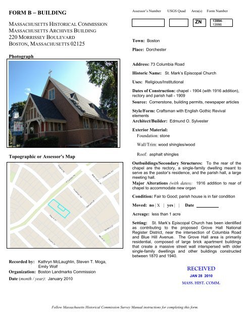 Completed Sample Building Information Form B | PDF - Boston ...