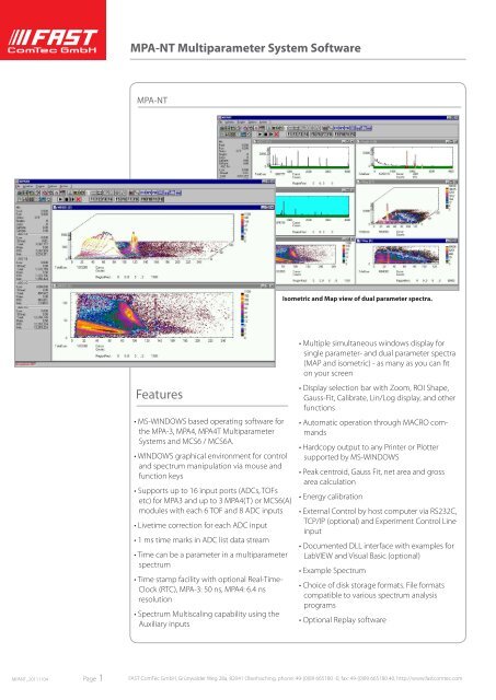 MPA-NT Multiparameter System Software - FAST Comtec