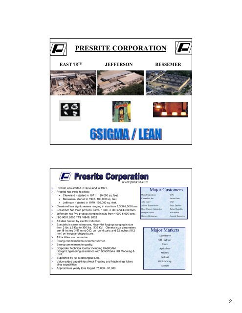 PRESRITE CORPORATION EAST