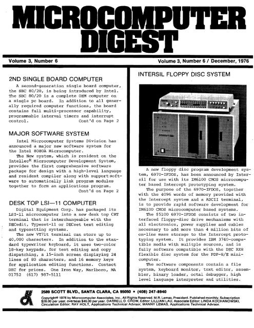 Microcomputer digest v03n06 dec76