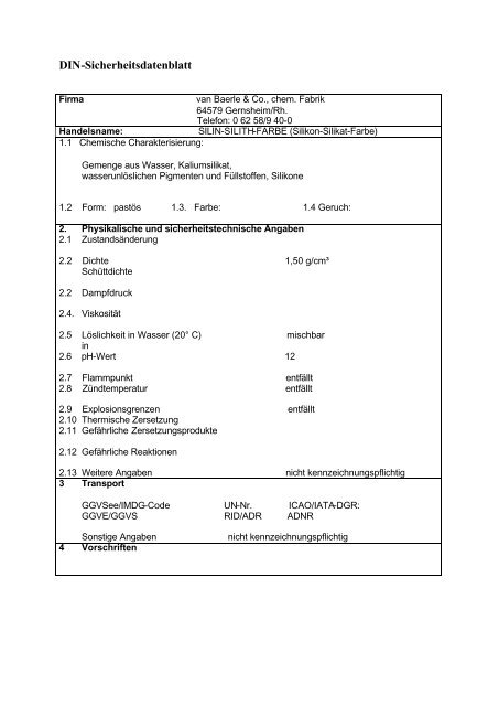 SILITH-FARBE Silicon-Silikat, - Silin-Fachberatung