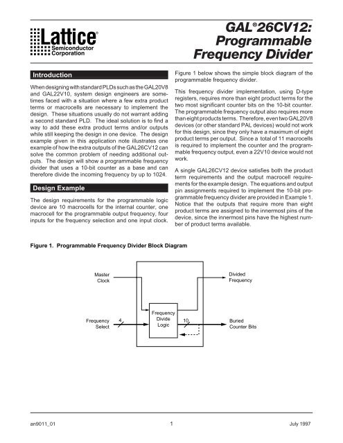 GAL26CV12: Programmable Frequency Divider