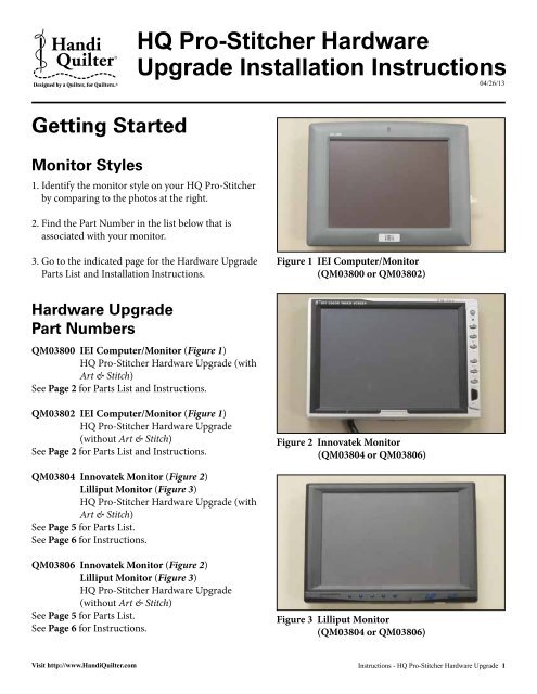 HQ Pro-Stitcher Hardware Upgrade Installation ... - Handi Quilter