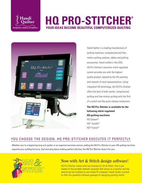 to download HQ Pro-Stitcher Sales Sheet - Handi Quilter