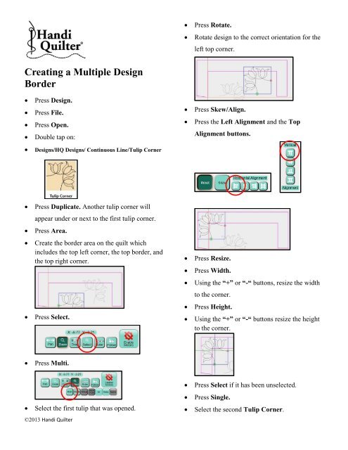 Creating a Multiple Design Border - Handi Quilter