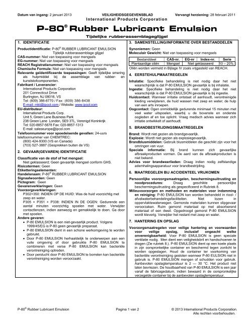 P-80Â® Rubber Lubricant Emulsion - IQ Logistics