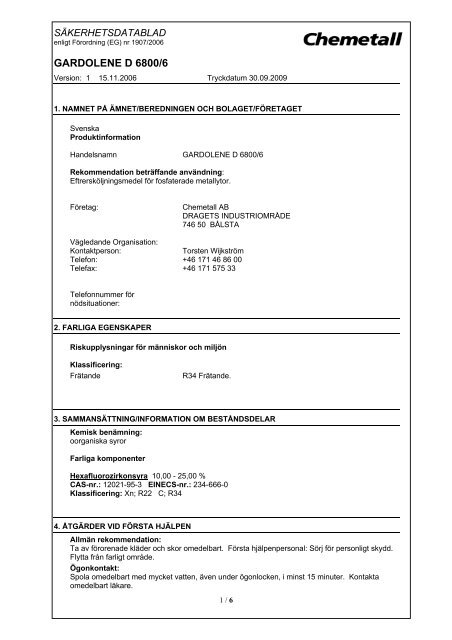 GARDOLENE D 6800/6 - IQ Logistics