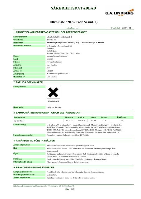Ultra-Safe 620 S (Code Scand. 2) - IQ Logistics