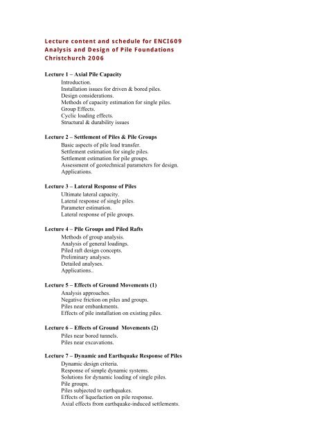 ANALYSIS AND DESIGN OF PILE FOUNDATIONS
