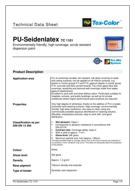 Technical Data Sheet - Tex-Color