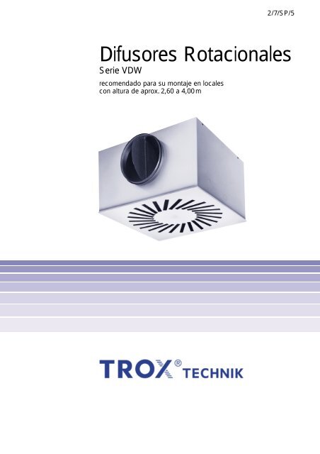 VDW. Difusores rotacionales - TROX