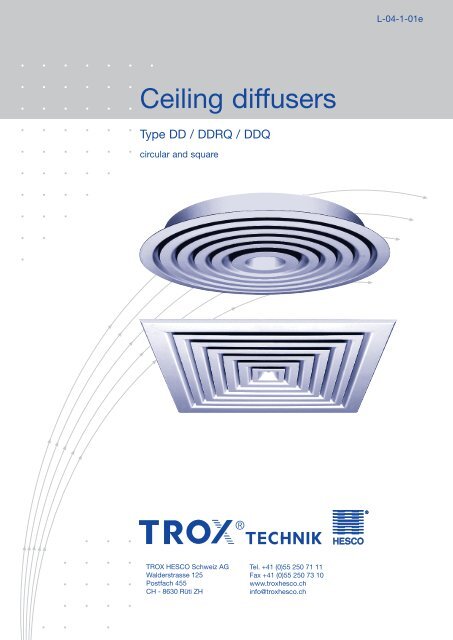 Ceiling diffusers type DD / DDRQ / DDQ - TROX