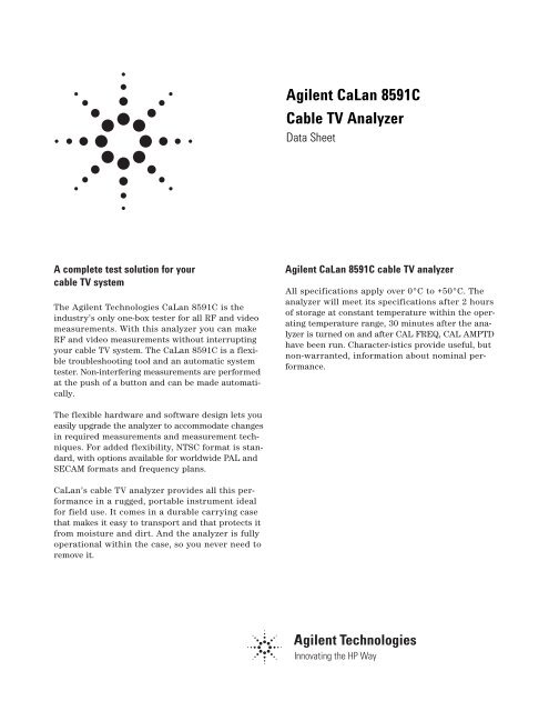 Agilent CaLan 8591C Cable TV Analyzer