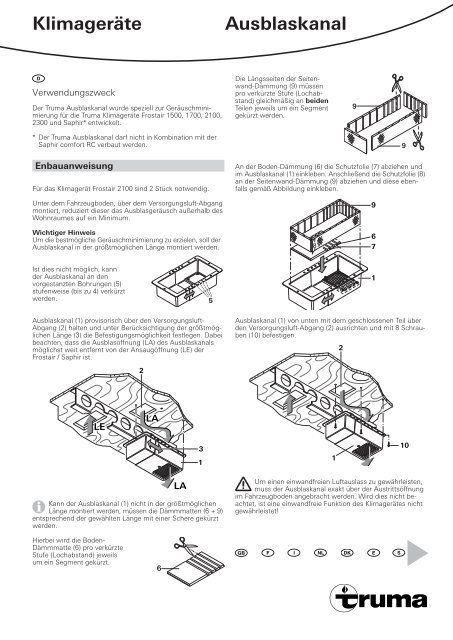 Instructions de montage - Truma