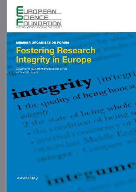 Fostering Research Integrity in Europe - European Science ...