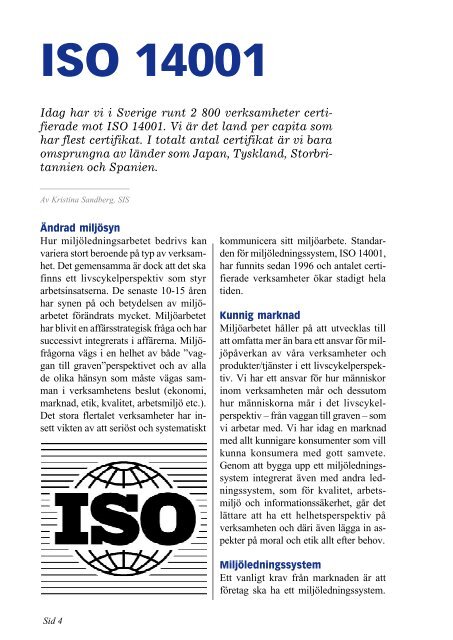 Informationsblad om ISO 14001