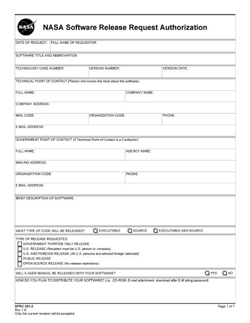 Nasa Request Names