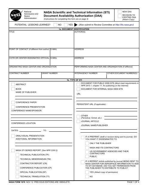 NASA Scientific and Technical Information (STI) Document ...