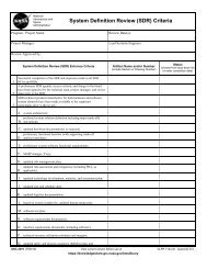 Critical Design Review (CDR) Criteria - Nasa