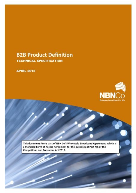B2B Product Definition - NBN Co