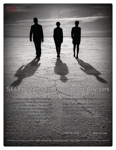 SEI Programs for Investment Advisors