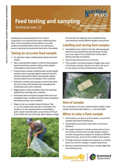 Feed testing and sampling-Technical note 22