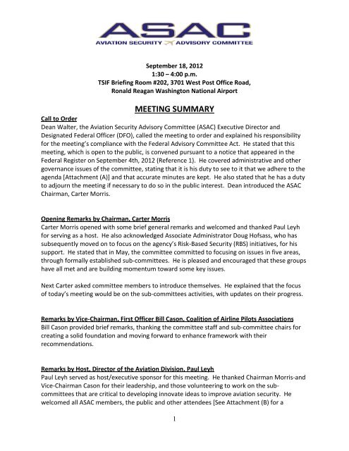 asac - Transportation Security Administration