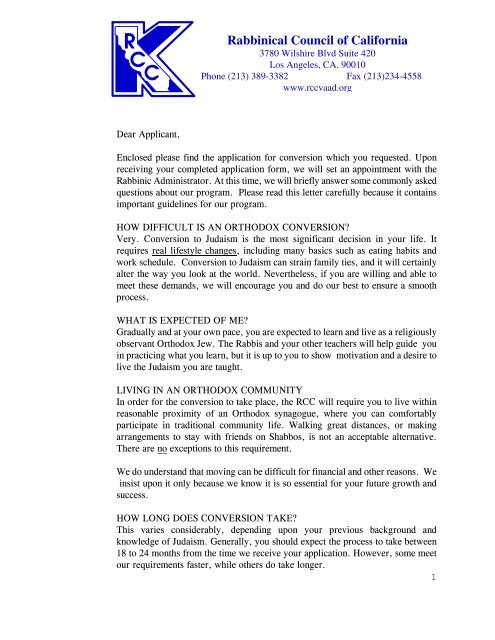 Conversion Application - RCC