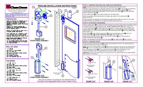 PROLINE INSTALLATION INSTRUCTIONS - Chase Doors