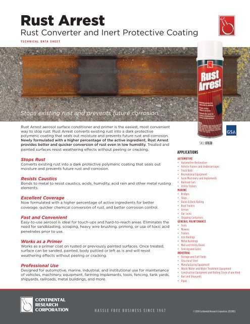 Rust Arrest - Continental Research Corporation