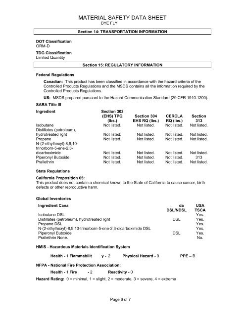 MATERIAL SAFETY DATA SHEE