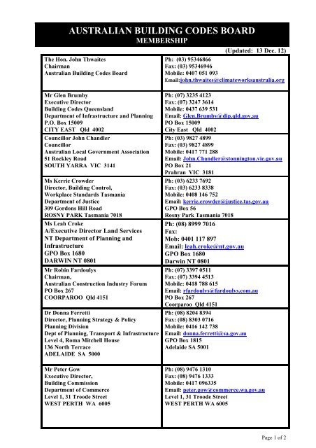 AUSTRALIAN BUILDING CODES BOARD