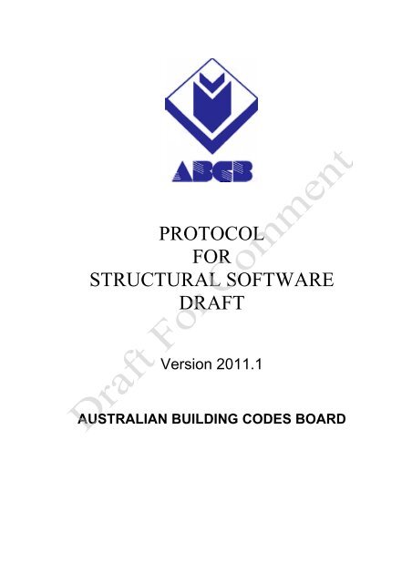Structural Software Protocol - Australian Building Codes Board