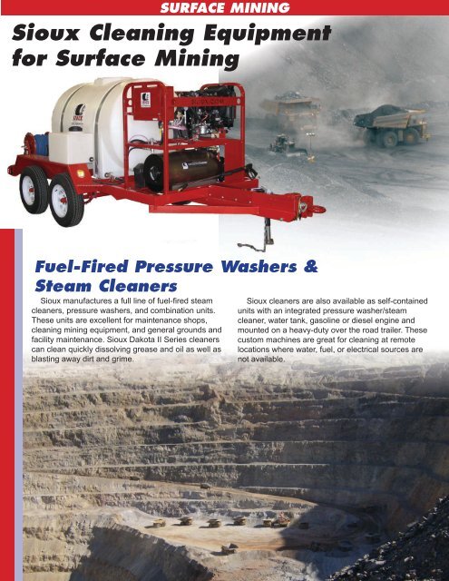 Surface Mining Application Flyer - Sioux Steam Cleaner Corporation