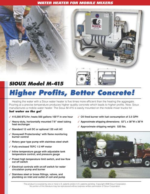 M-415 Brochure - Sioux Steam Cleaner Corporation