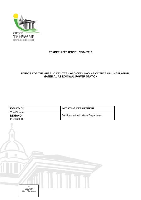 tender reference - City of Tshwane Metropolitan Municipality
