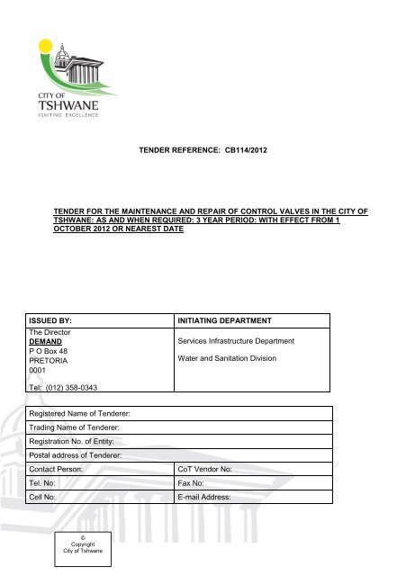 tender reference: cb114/2012 tender for the maintenance and repair ...