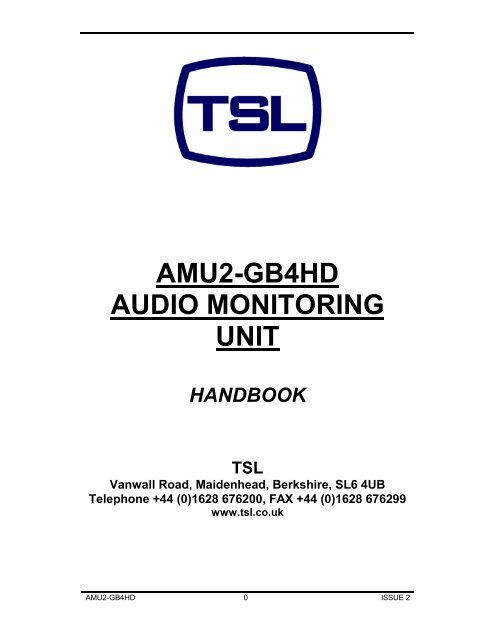AMU2-GB4HD AUDIO MONITORING UNIT - TSL