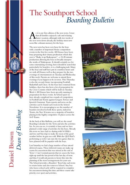 The Southport School Boarding Bulletin