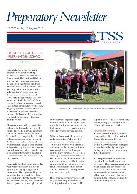 Preparatory Newsletter - The Southport School