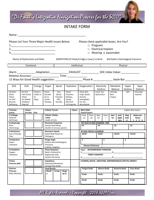 INTAKE FORM