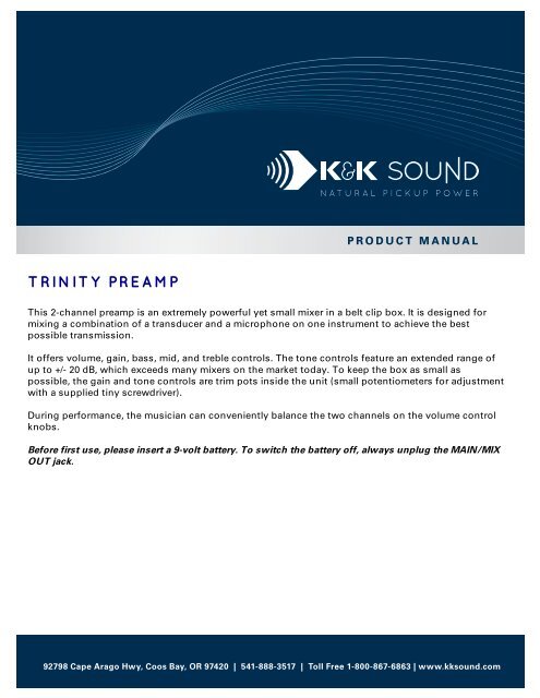TRINITY PREAMP - K&K Sound