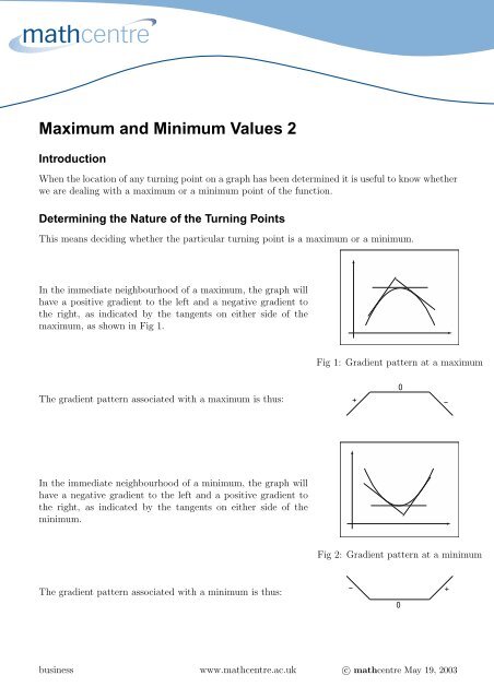 Maximum and Minimum Values 2